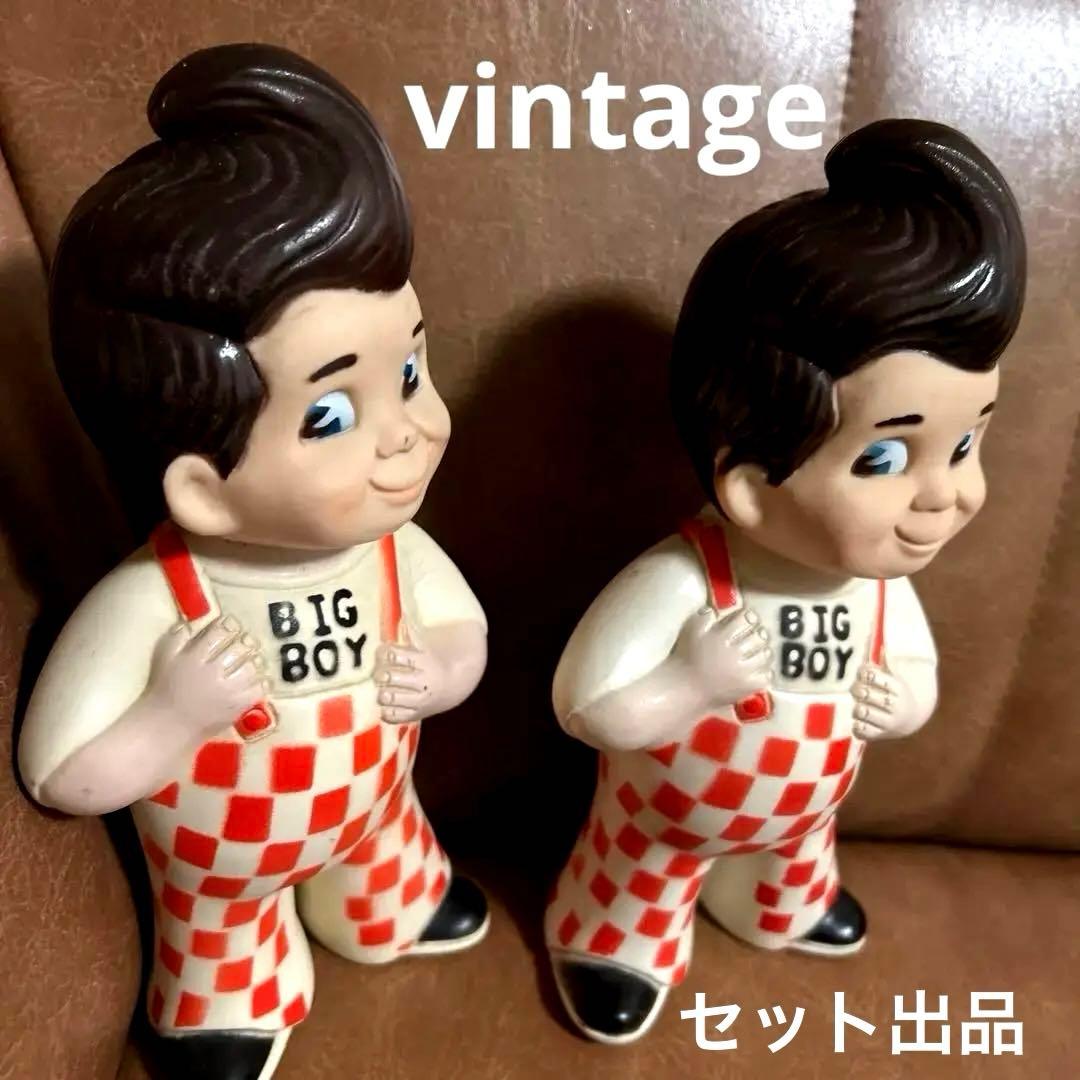 ビンテージ*1973年製 ビッグボーイ貯金箱　Big Boy 二体アメリカン雑貨