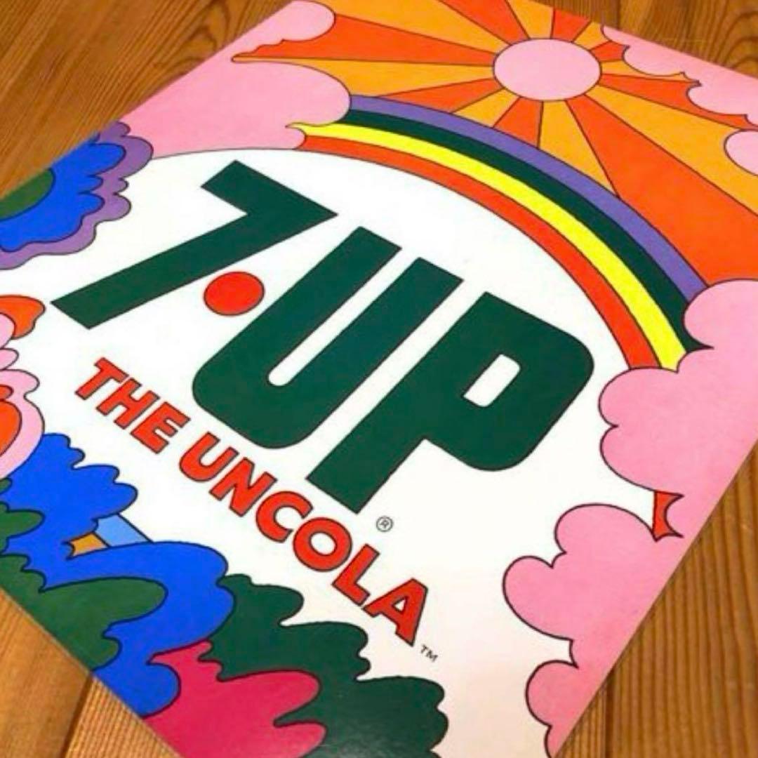 1971年　7up ステッカーサイン　ピーターマックス　アメトイ　ガレージ