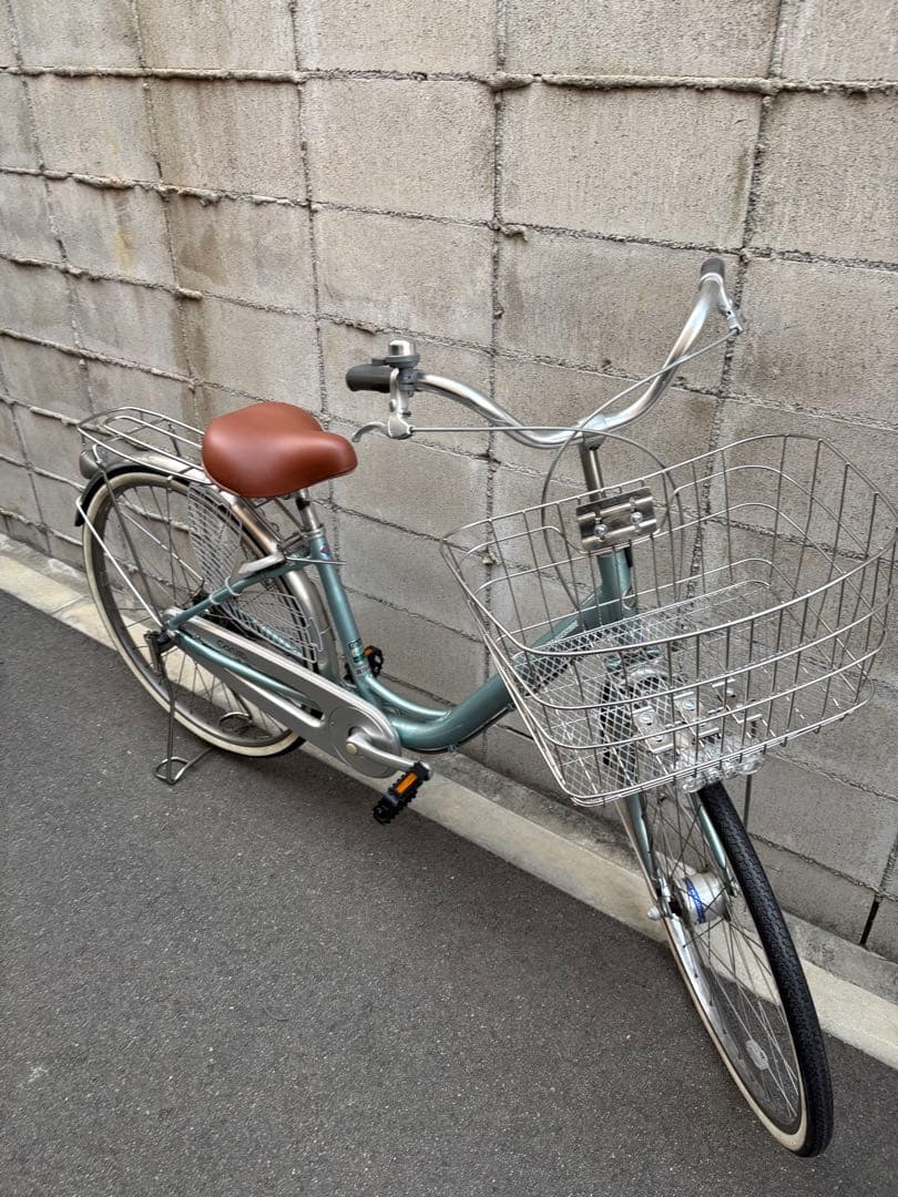 <ステンレスデカカゴ・デカサドル>ブリヂストン　アルミ自転車