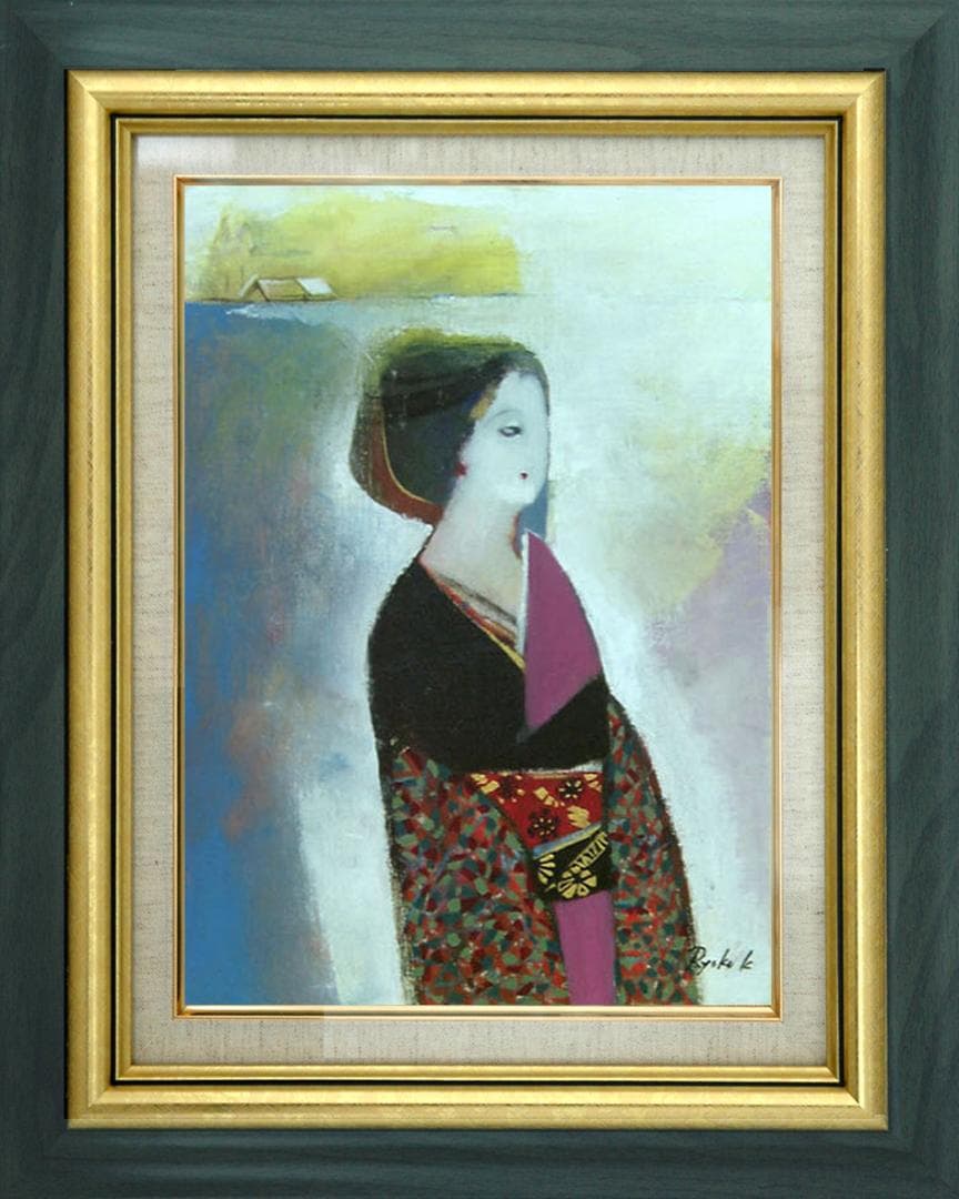 油絵 菅家令子 絵 絵画 インテリア F4-242023 人物 和服の女性像