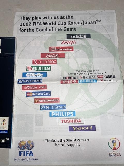 日韓W杯サッカー　2002年公式プログラム＆記念シート