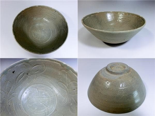 鉢■高麗青磁印花文古鉢 中国 古玩 茶碗 菓子器 菓子鉢 古美術 時代物 骨董■