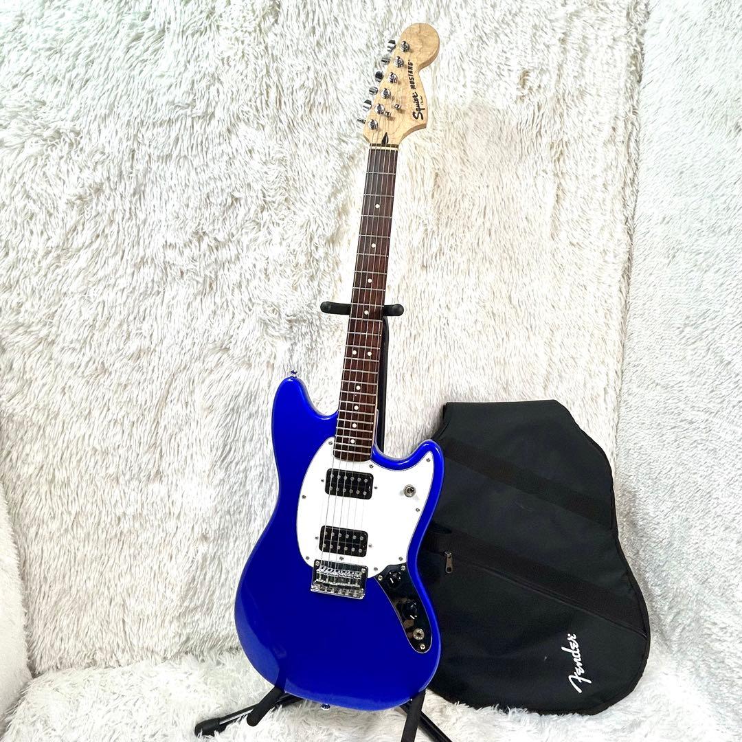 【美品激虎ネック】Squier Fender Mustang メタリックブルー