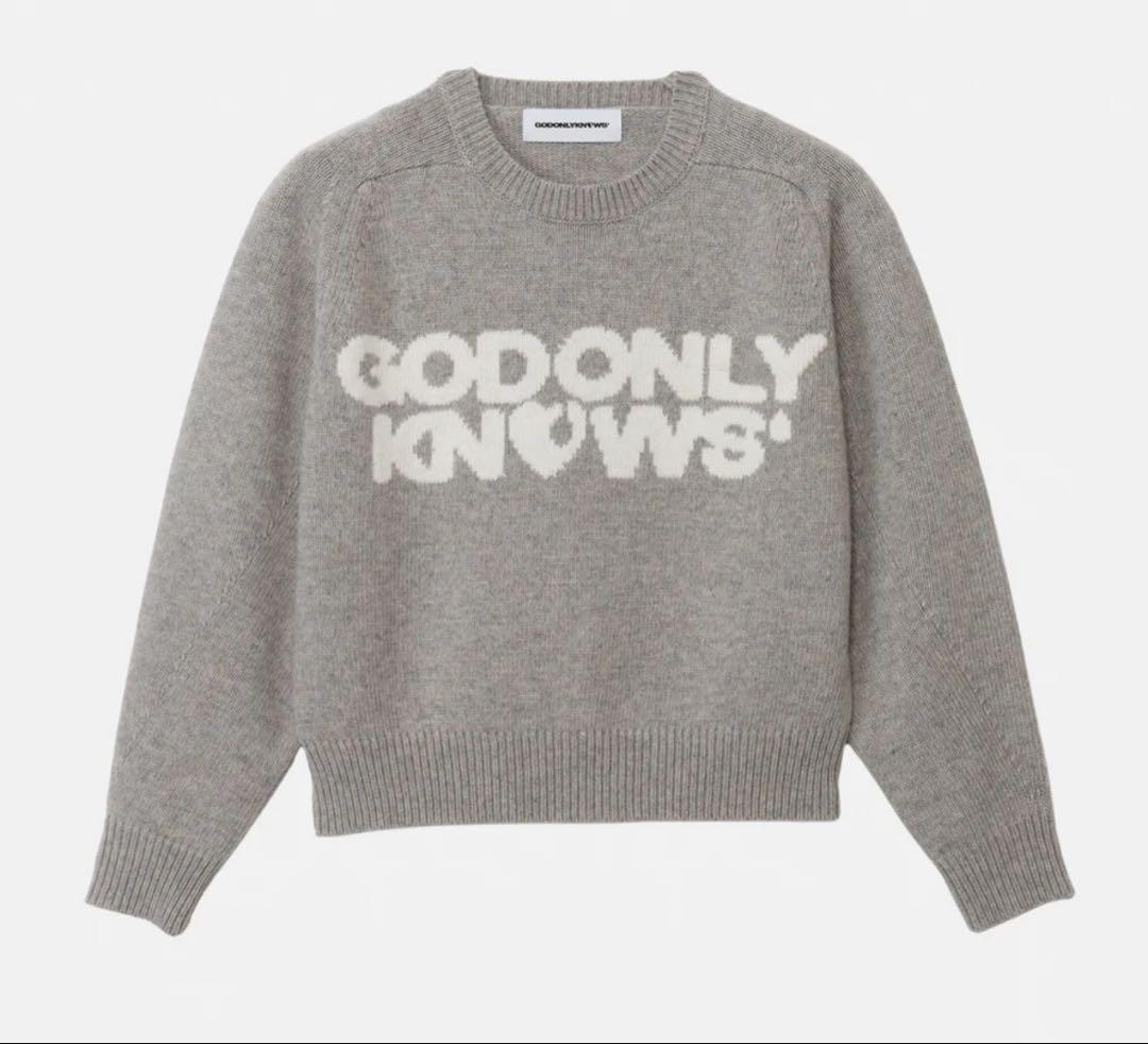 岩田剛典GOD ONLY KNOWS LOGO CREW NECK KNIT