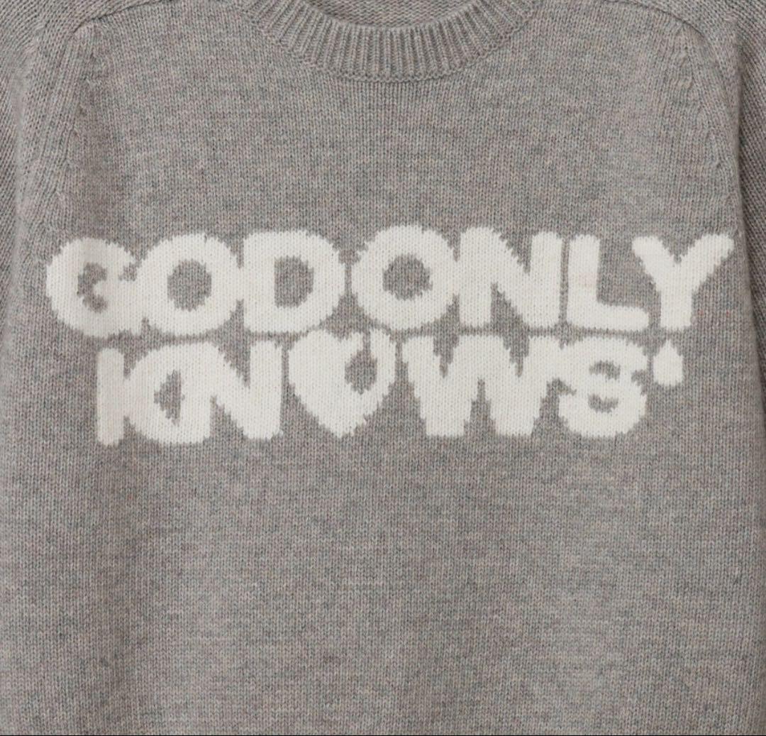 岩田剛典GOD ONLY KNOWS LOGO CREW NECK KNIT