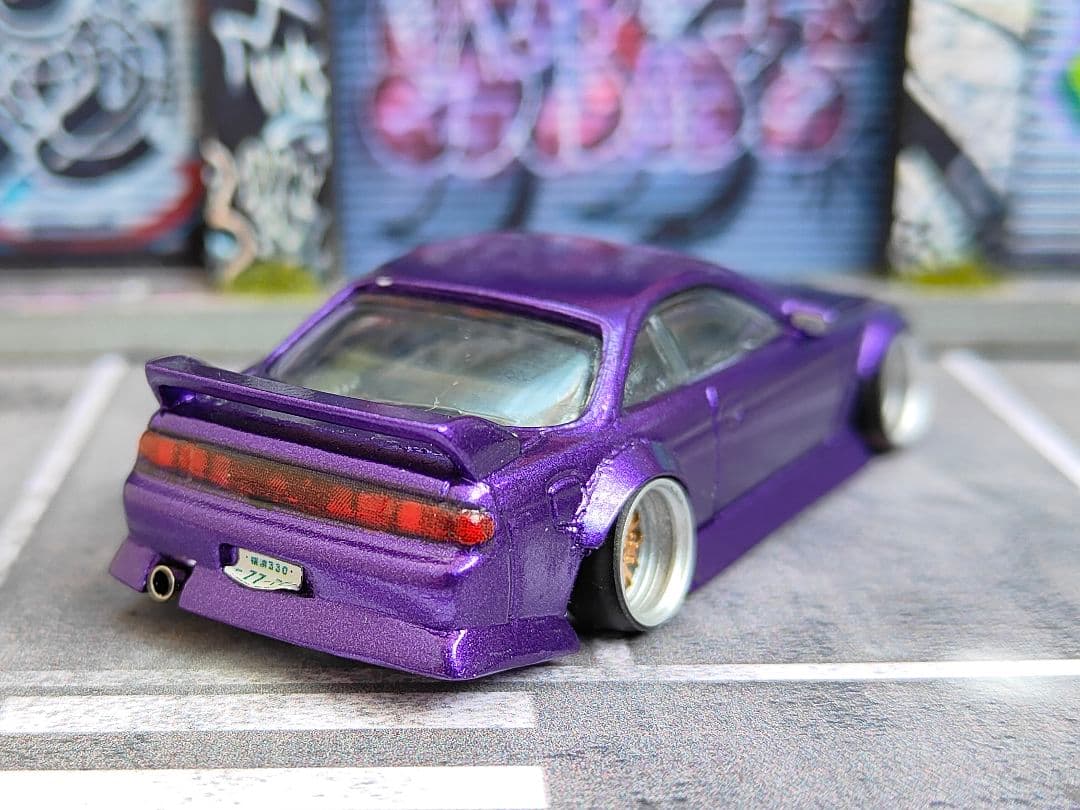 ホットウィールカスタム 日産 S14 シルビア フルエアロ☆深リム☆トミカ改造j