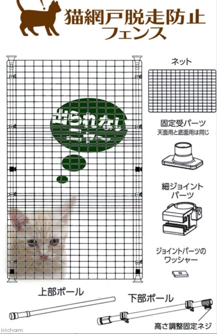 ⭐︎未使用⭐︎猫網戸脱走防止フェンスＳ　　マルカン　ニャンタクラブ