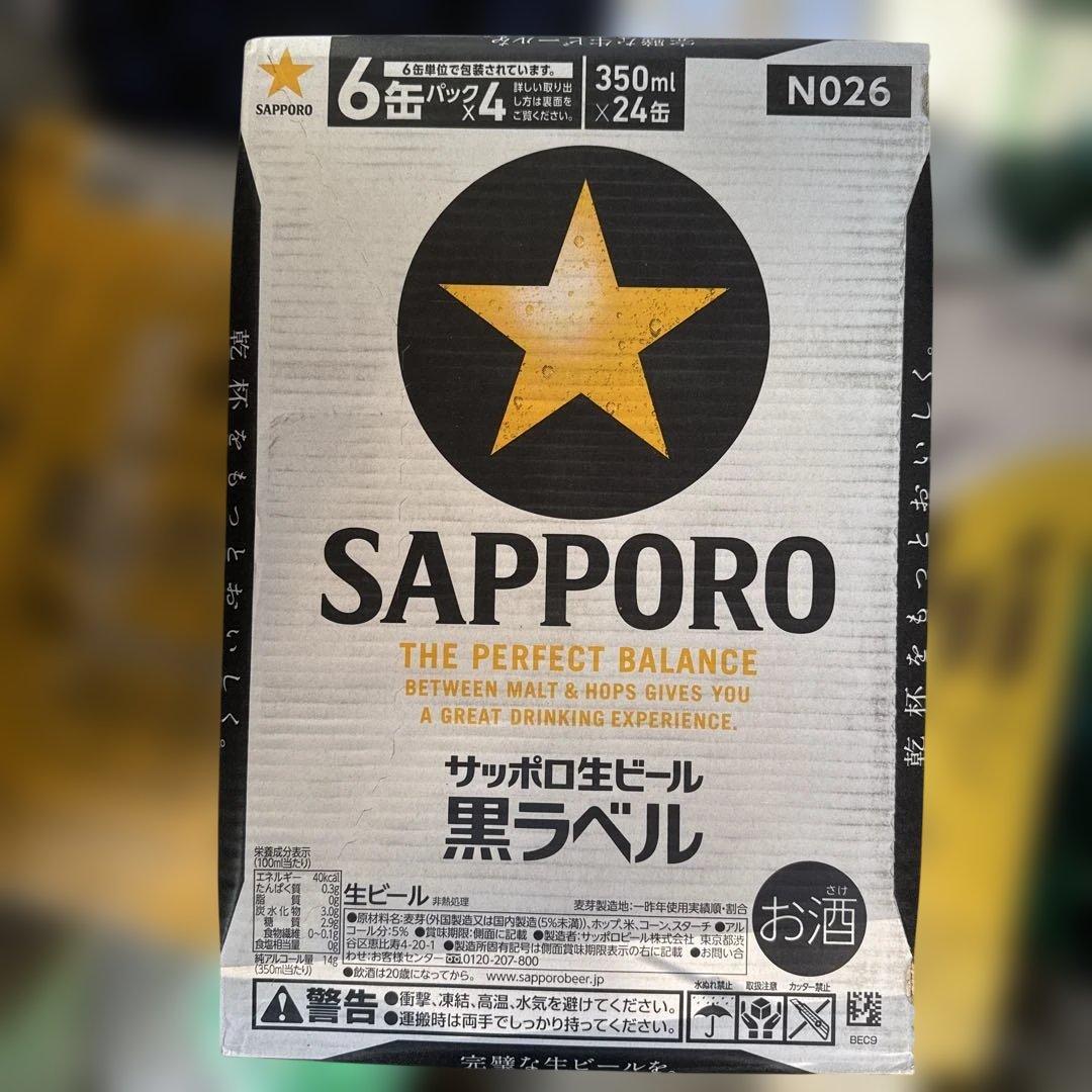 サッポロ 生ビール 黒ラベル 350ml 2ケース