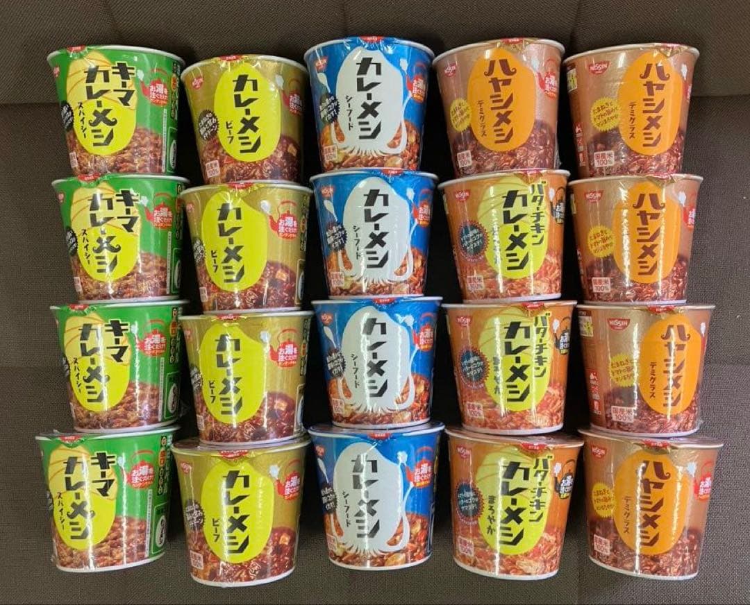 カップ麺、カレーめし、ラ王袋麺、お菓子などの販売です。