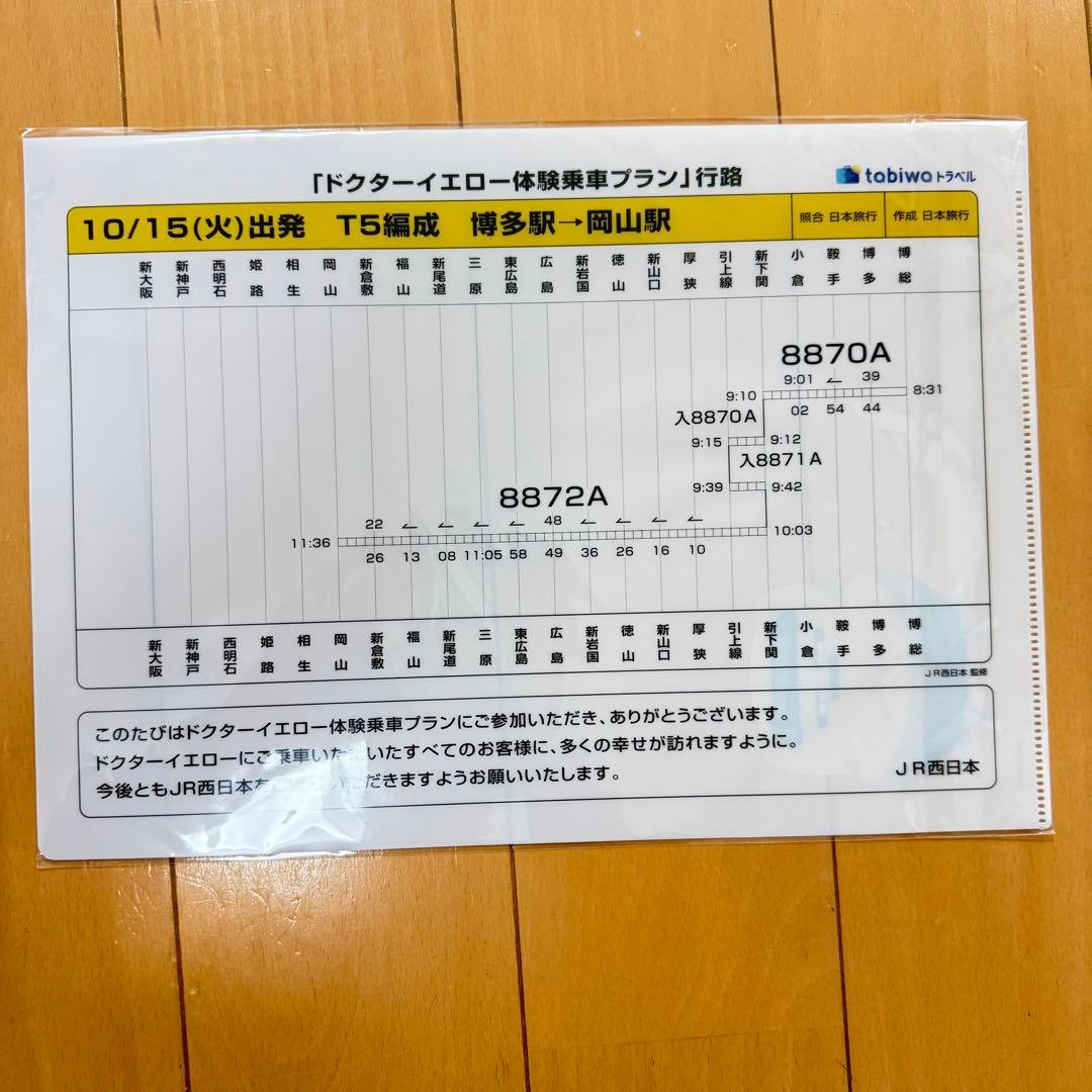 ドクターイエロー体験乗車 記念品セット