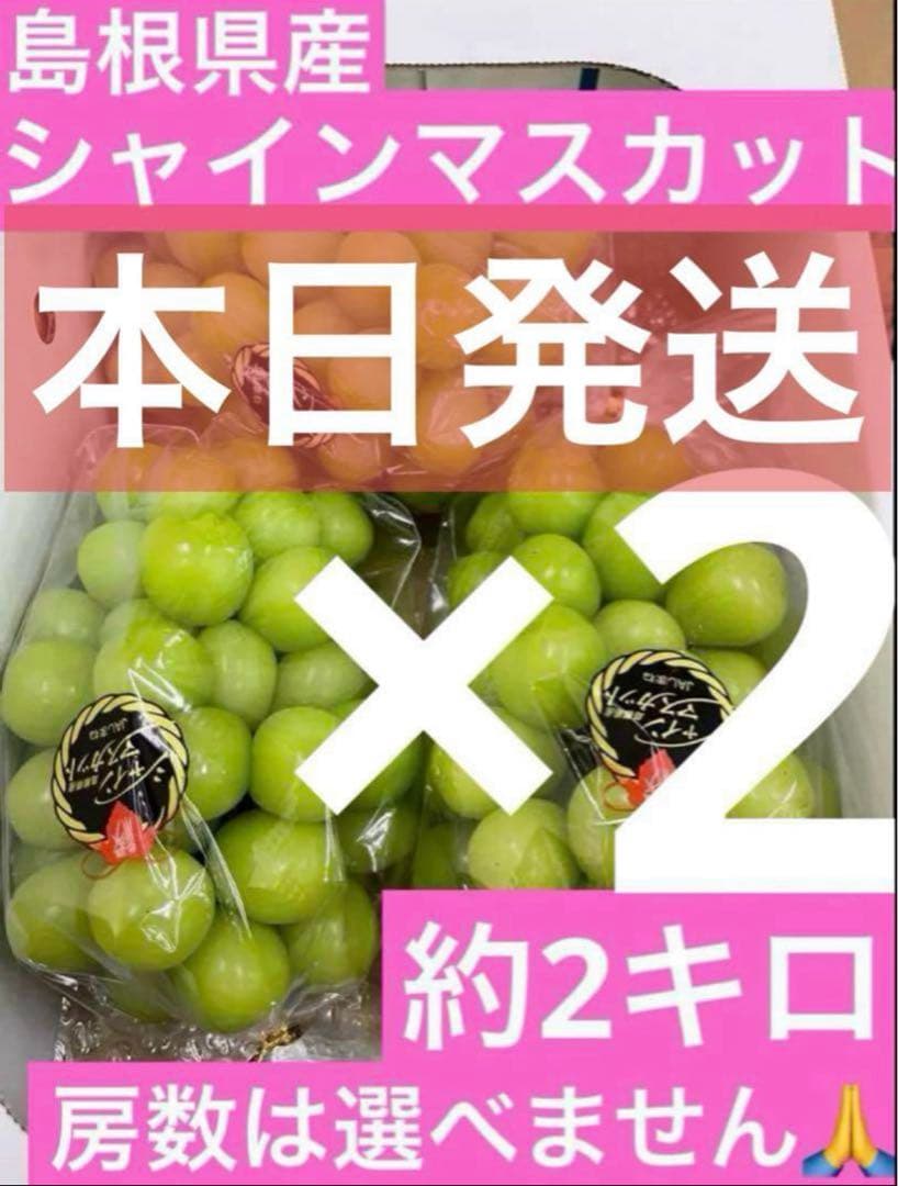 72【島根県産】シャインマスカット約2キロ(3〜5房)×2