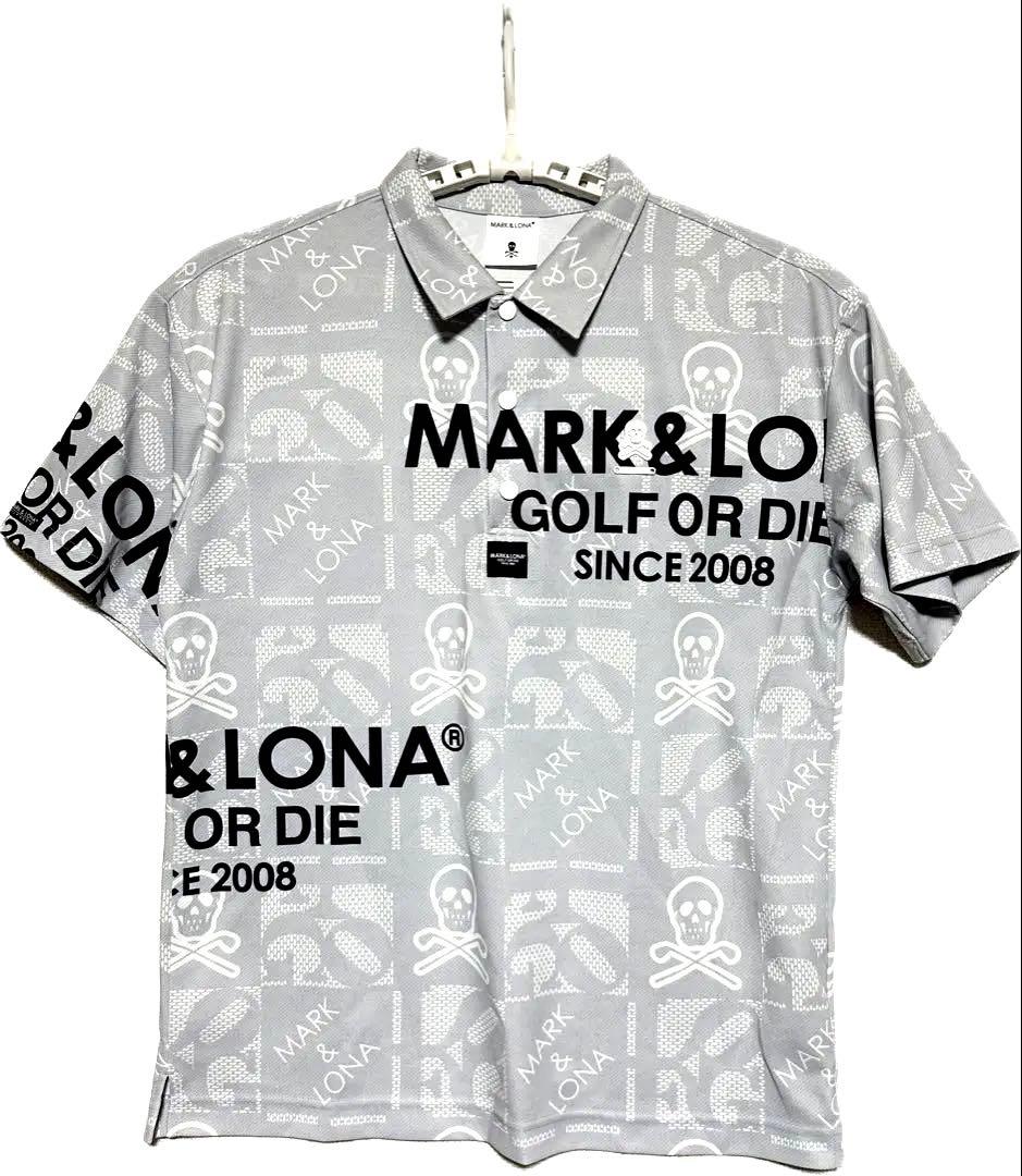 極美品！ 国内正規品！MARK&LONA ゴルフシャツ L〜XL スカル　総柄