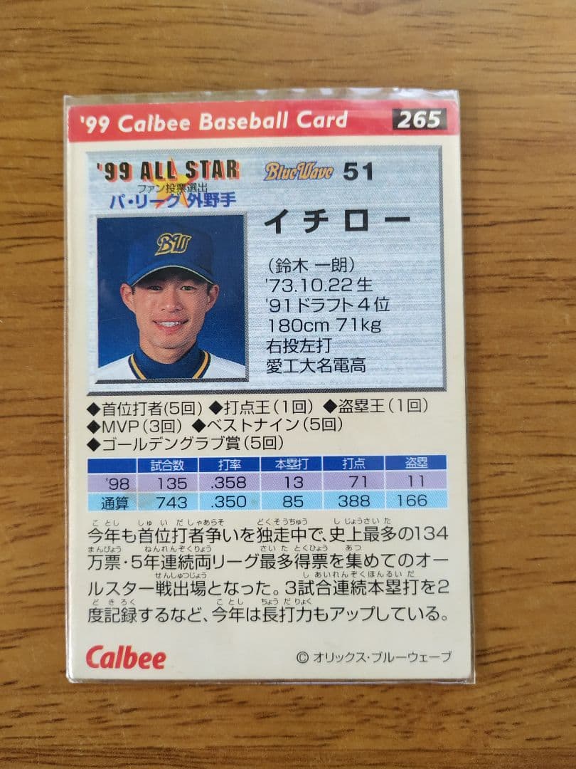 イチロー　プロ野球チップスカード