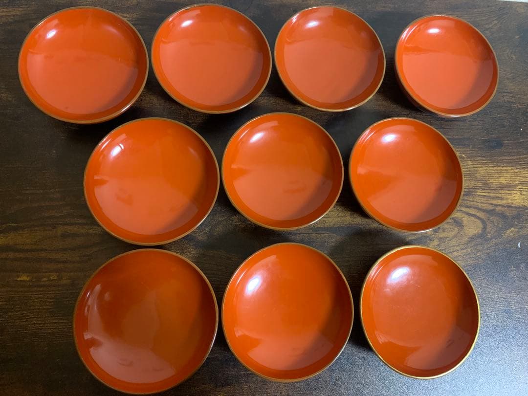 大正時代　金彩蒔絵　木製漆塗吸物椀　10客　大きめ　時代物　縁起物