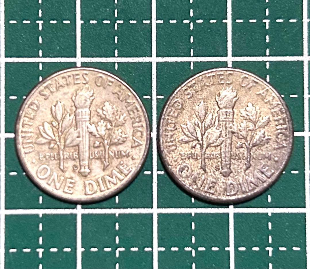 1950年 アメリカ合衆国 1ダイム硬貨 2枚(D/S刻印)