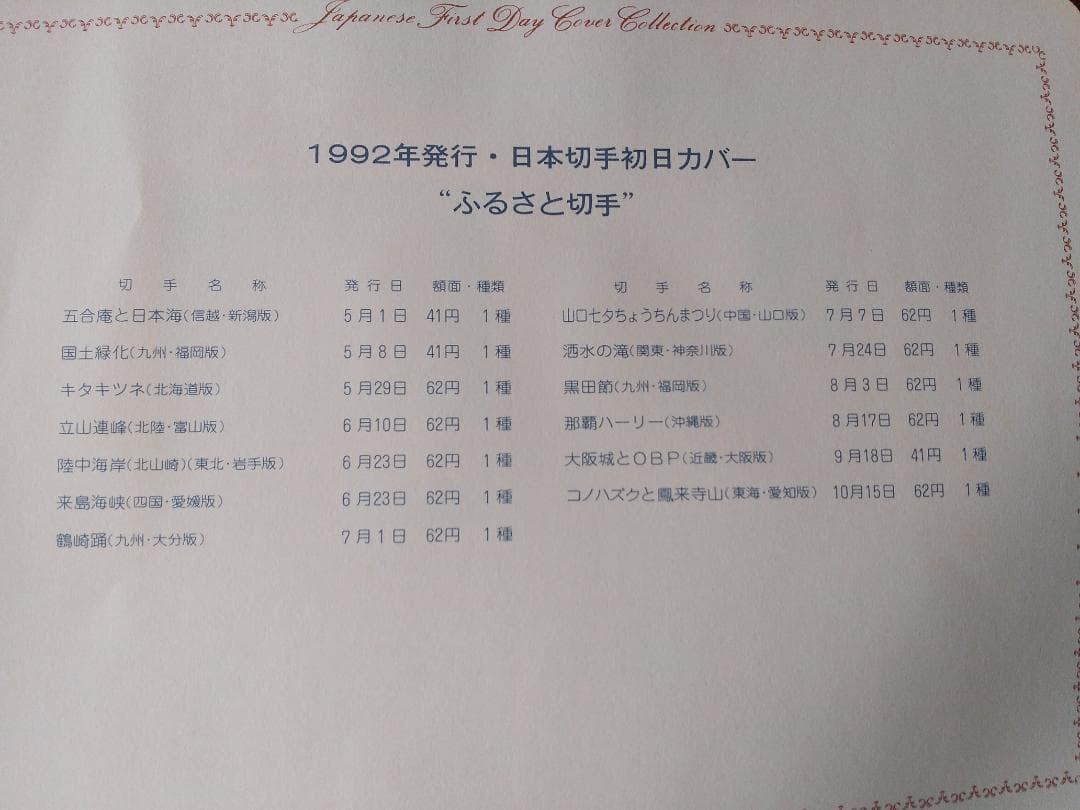 初日カバー 1992年 平成4年 申年 記念切手 切手 41通 ファイル 新品