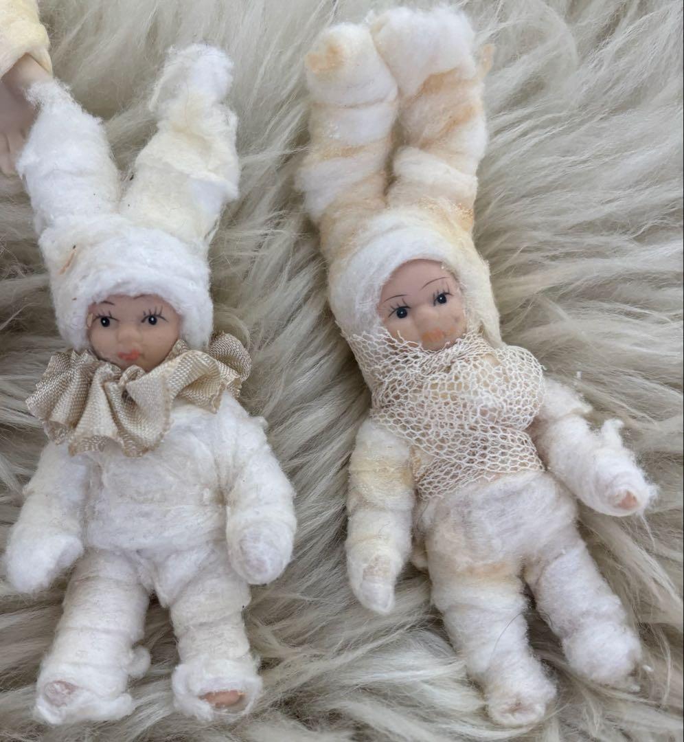 アンティーク雑貨 Handmade Cotton Bunny Dolls.