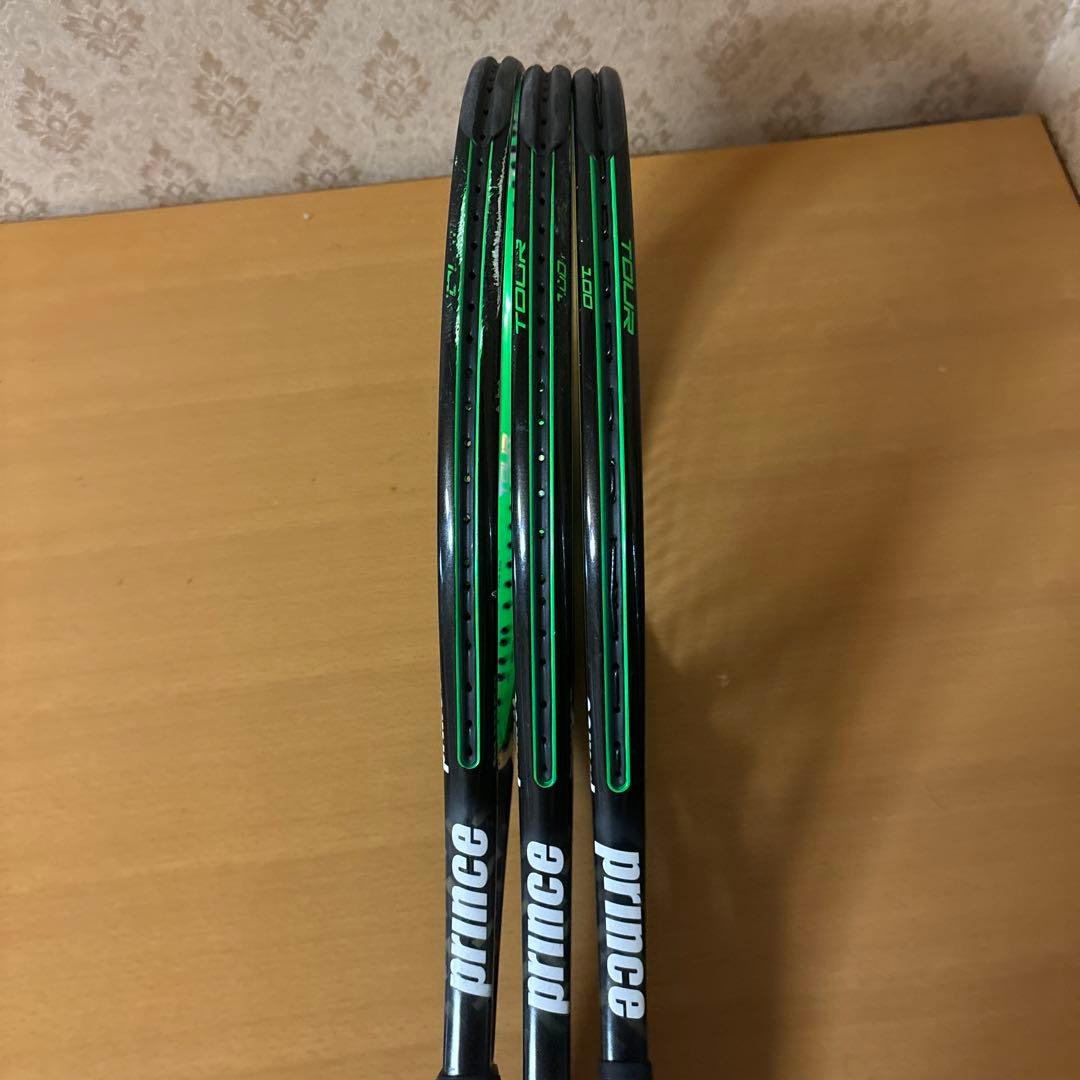 【中古】prince TOUR 100 Textreme テニスラケット　3本