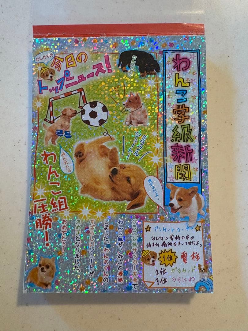 サンエックス　わんこ学級新聞　レトロ　平成　メモ帳　メモ　犬　平成女児