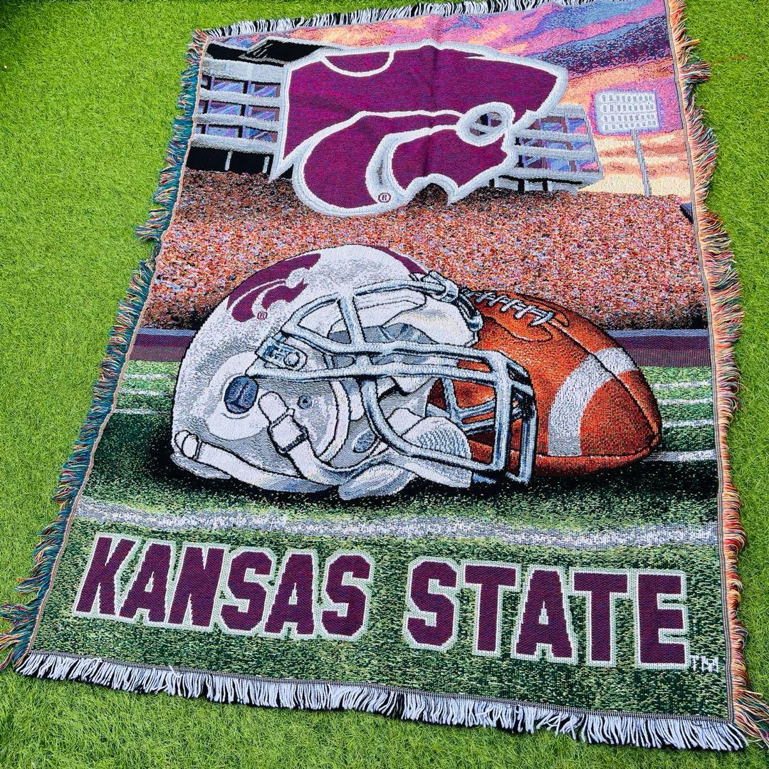 【rug】美品 KANSAS STATE NFL アメフト ラグ　マット