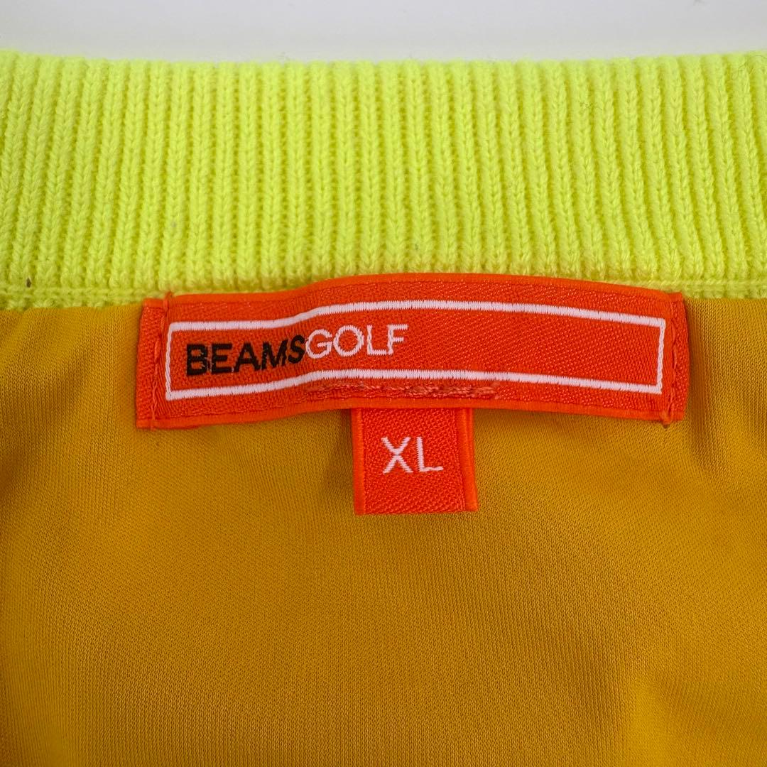 美品　BEAMS GOLF ニットジャケット XL ネオンカラー 735 防寒