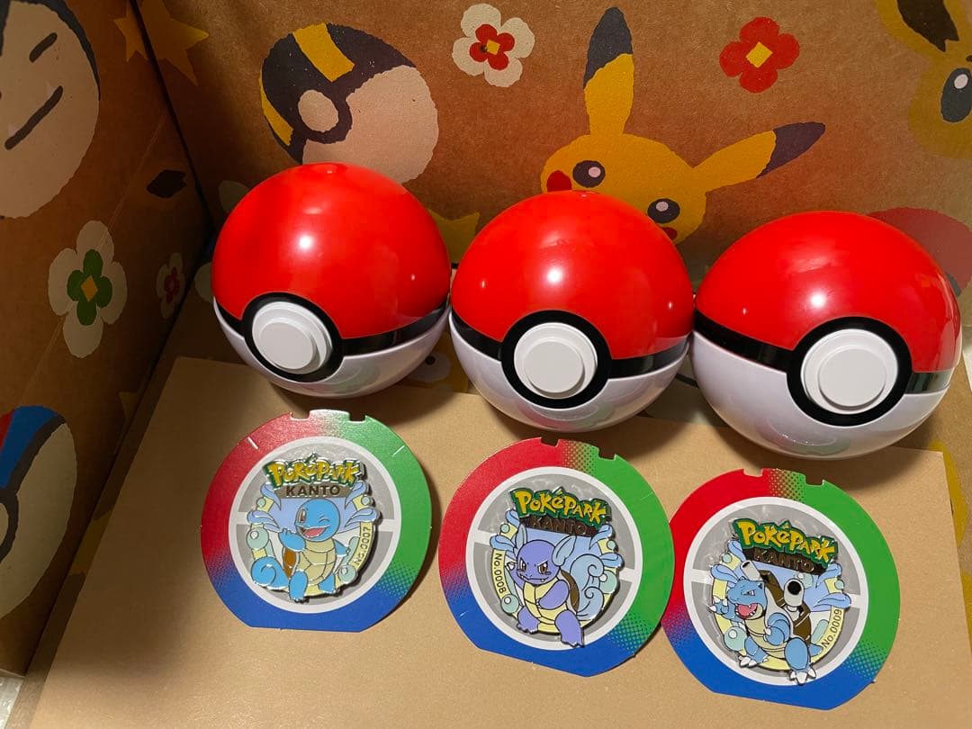 ポケパークカントー　ピンバッチ　ゼニガメ　カメール　カメックス　3体セット