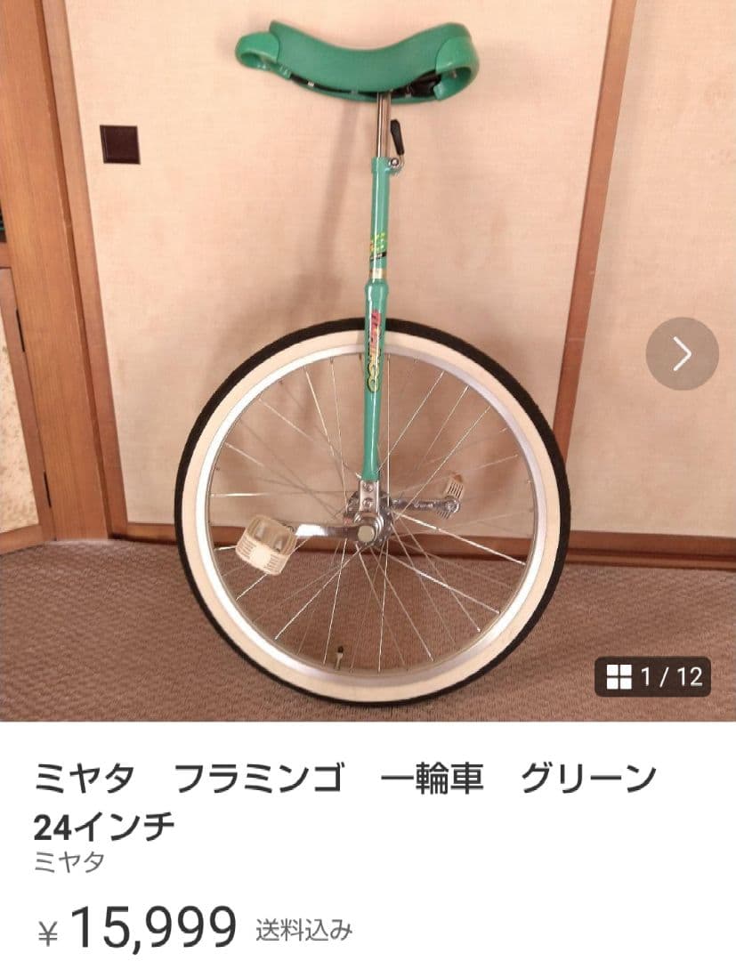 ミヤタ　フラミンゴ　一輪車　グリーン　24インチ