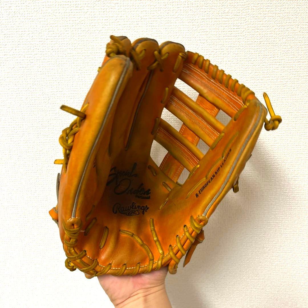 582 ローリングス 最高級 キップレザー 型抜群 硬式 外野手用グローブ 左投