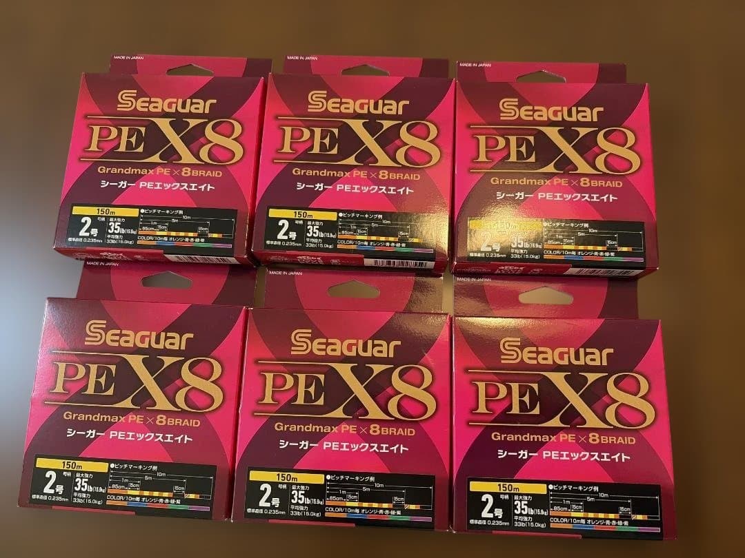 未使用品 シーガー PE X8 Seaguar 150ｍ 2号 6個セット