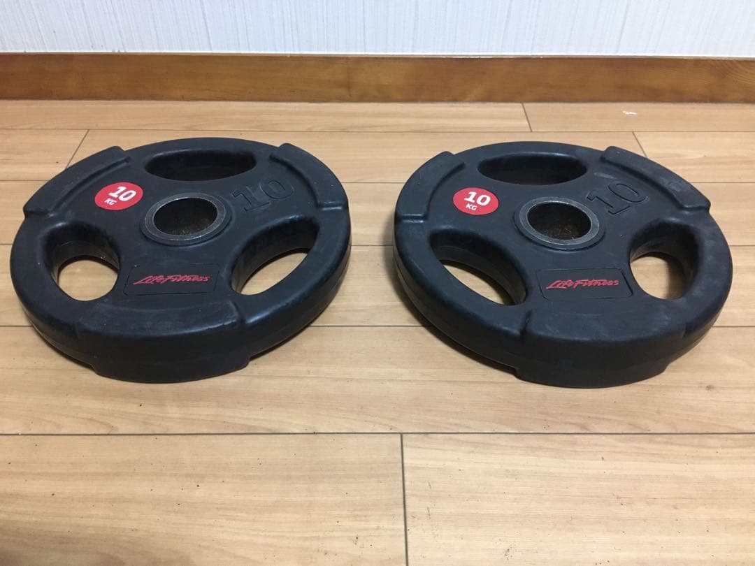 オリンピックプレートLifefitness 10kg x 2枚/穴径50mm