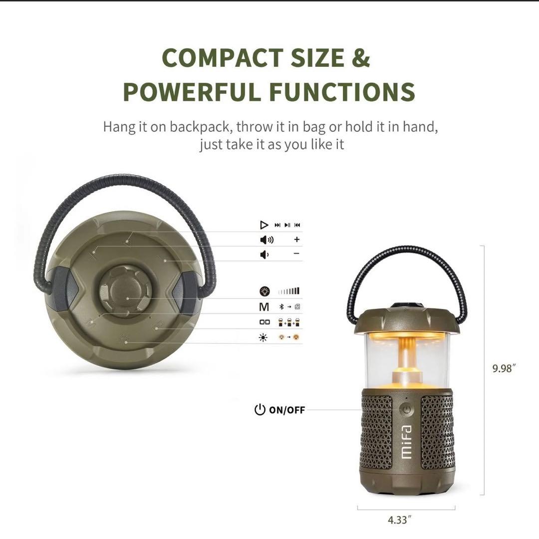 mifa wildcamping アウトドア　スピーカー　防水　オリーブ