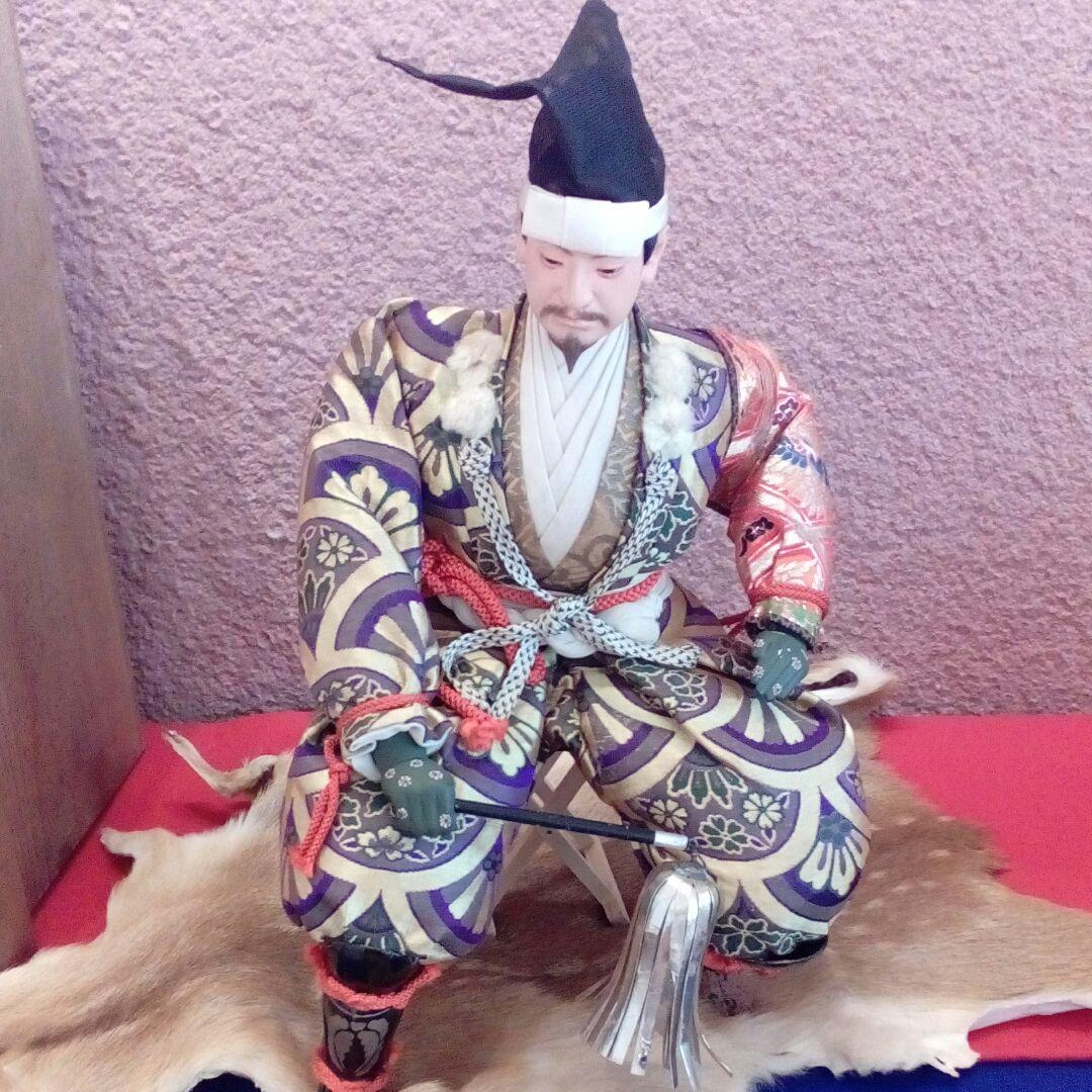 海外コレクター向名工人形師時代超絶技巧清村金豊初代作威風堂々　武将飾り当時置物品