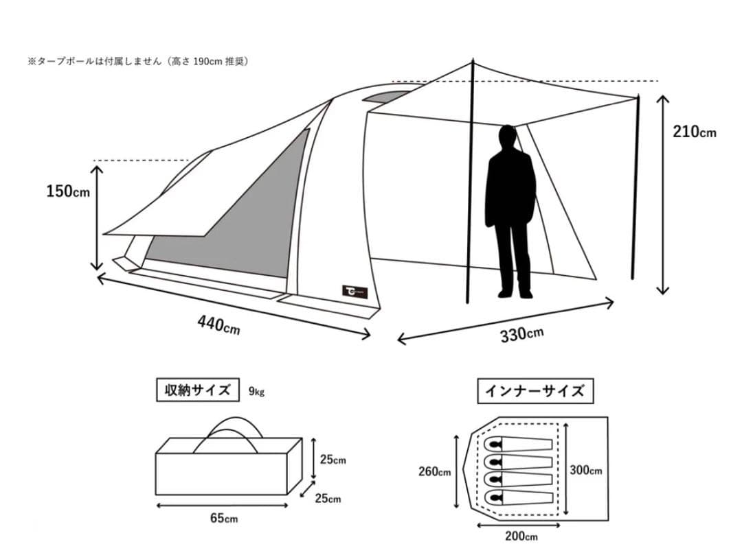 ※期間限定【新品】TOKYO CRAFTS テンビシェルター カーキセット