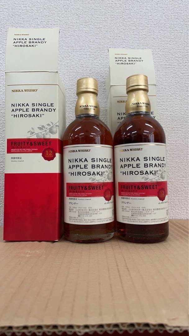 宮城峡蒸溜所限定NIKKA APPLE BRANDY 500ml 2本箱付き