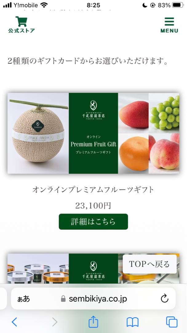 【週末セール】Premium Fruit Gift 千疋屋マスクメロン