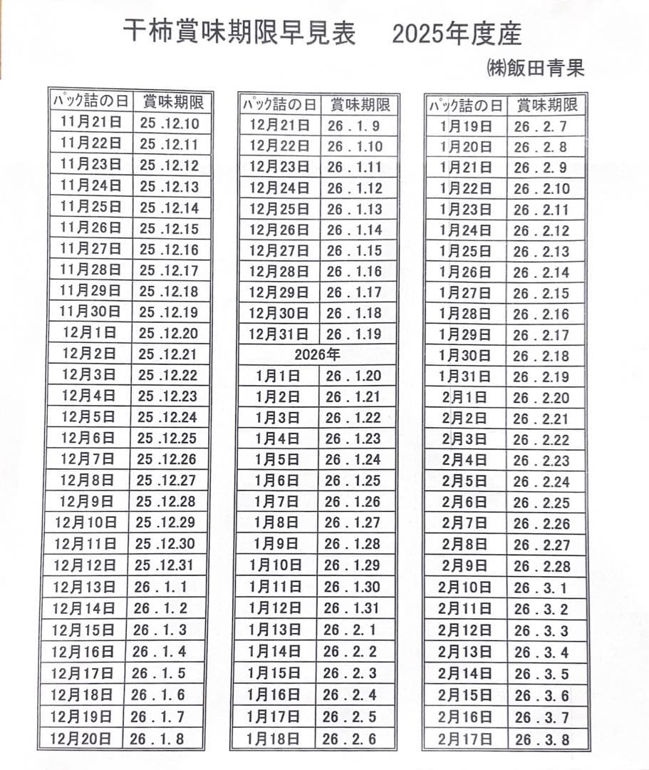 市田柿【干し柿】化粧箱　袋　１キロずつ