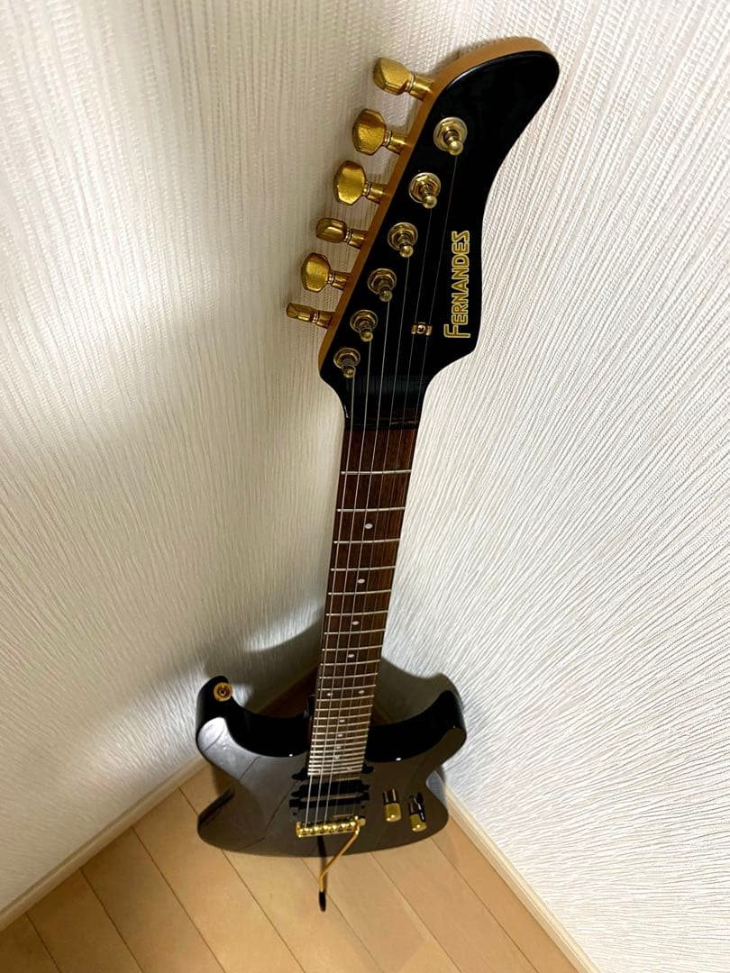 Fernandes フェルナンデス 黒xゴールドパーツ 美品 24フレット