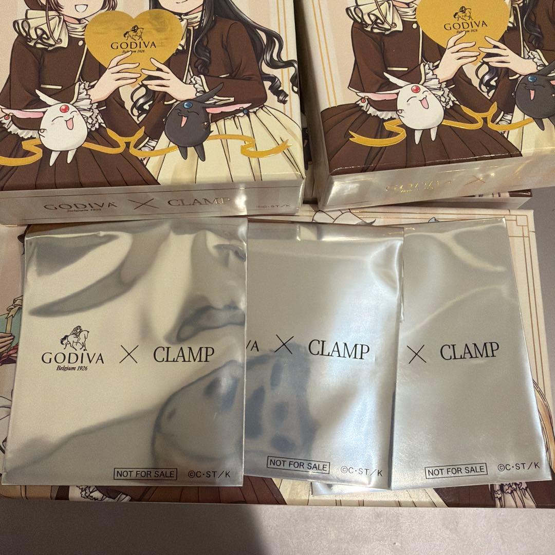 ゴディバ　CLAMP　チョコ4粒入 ＆8粒入 ステッカー付き セットGODIVA