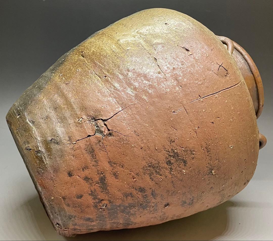 古備前　四耳壺　葉茶壺　28.5cm y5517