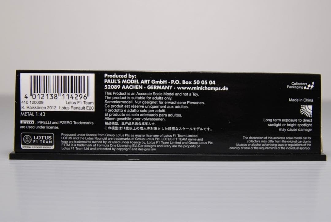 ミニチャンプス ロータス ルノー F1 1/43 ミニカー キミ・ライコネン