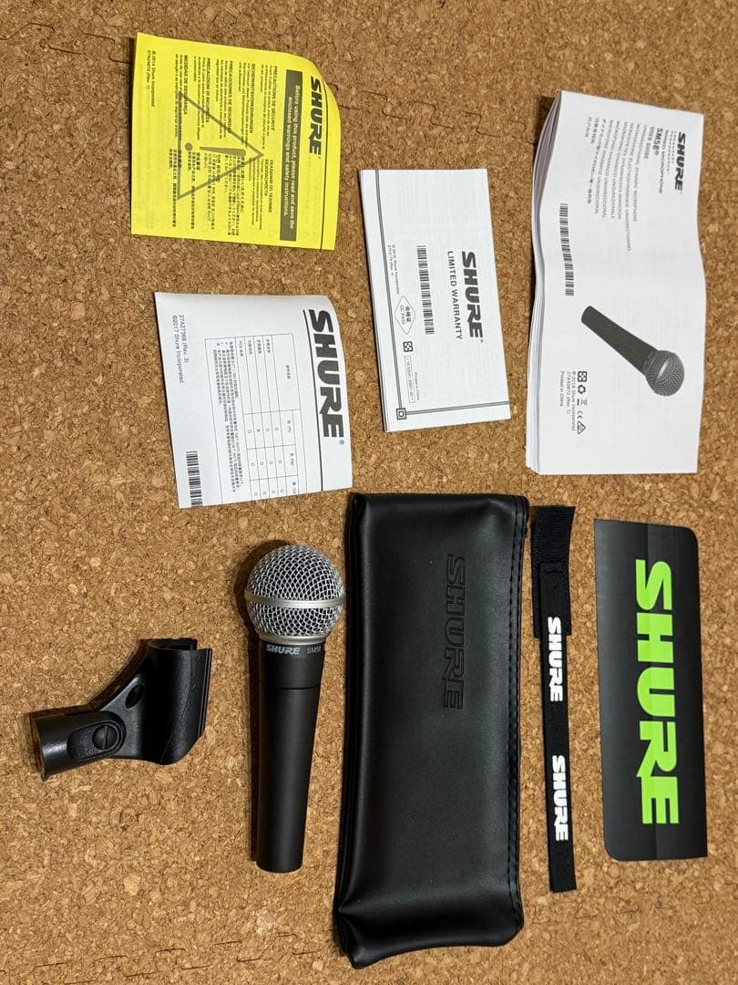 SHURE SM58 ダイナミックマイク 定番ボーカル用 付属品完備 動作未確認