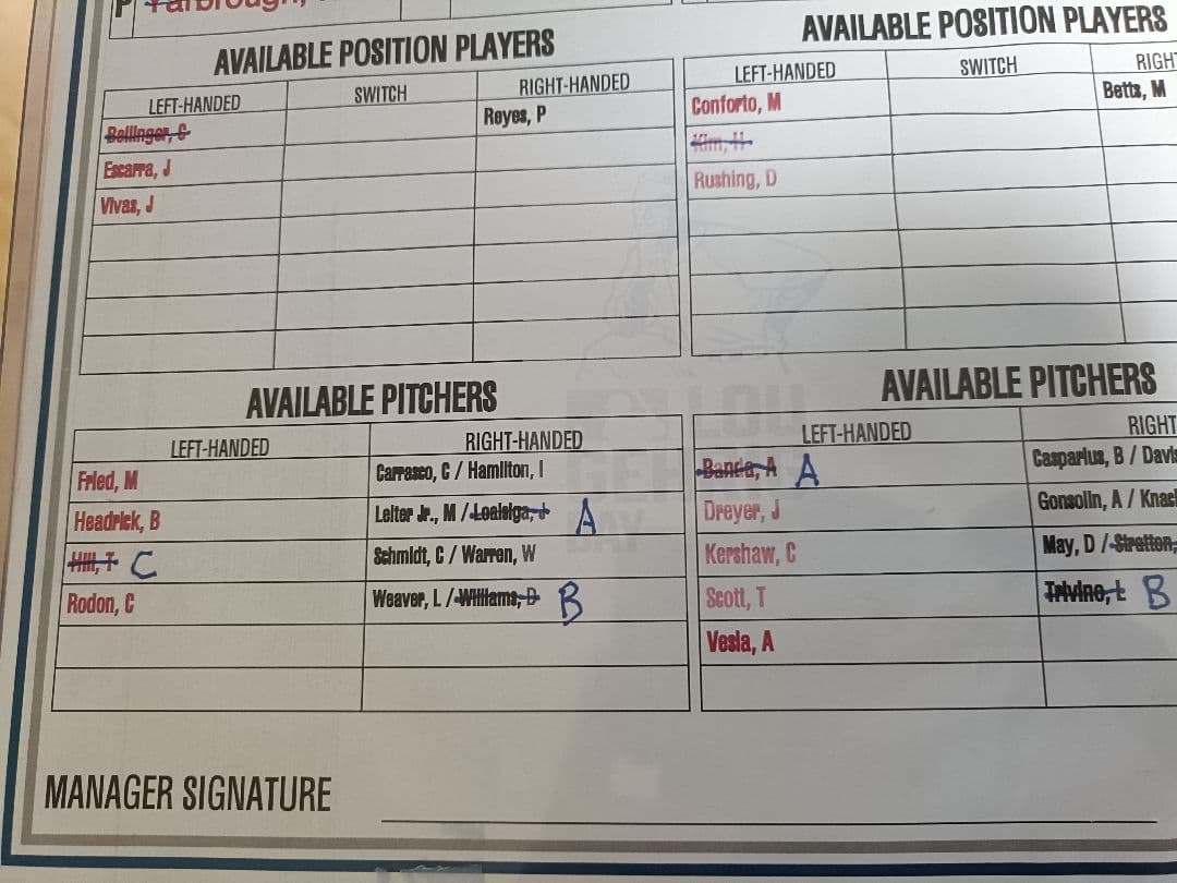 【超貴重／実使用】ヤンキース対ドジャース／ラインナップカード／大谷翔平／山本由伸