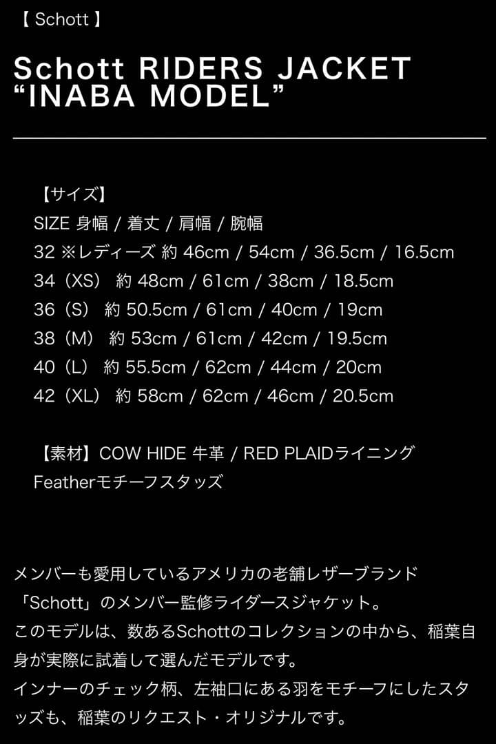 B'z 30TH SCENES Schott ライダースジャケット 稲葉モデル