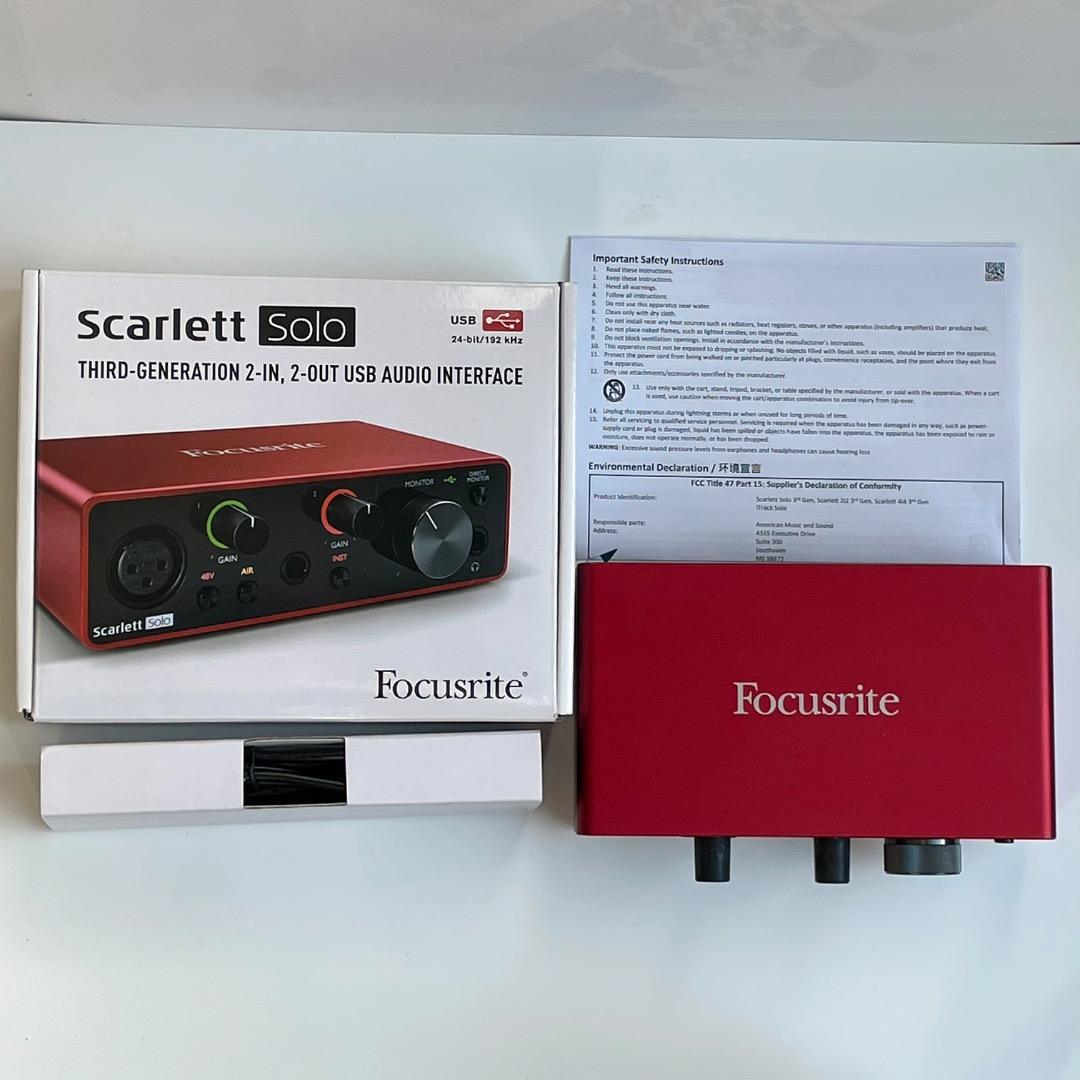 Focusrite Scarlett Solo Gen3 USBオーディオ