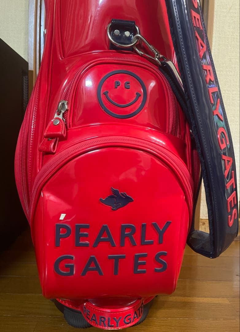 PEARLY GATES エナメルキャディバッグ レッド