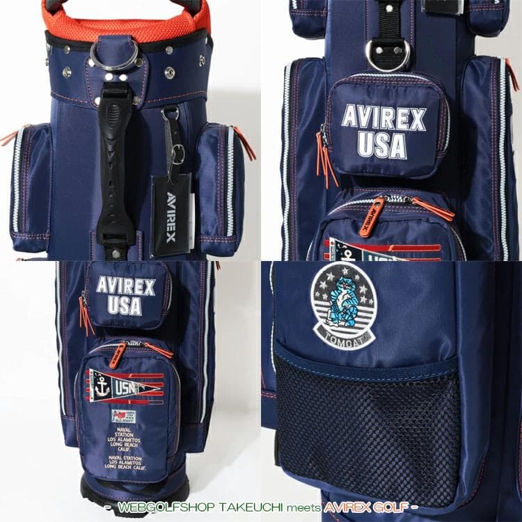 新品 AVIREX アヴィレックスゴルフ キャディバッグ ネイビー