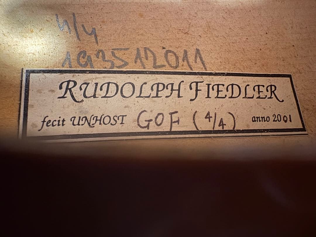 RUDOLPH FIEDLER GOF 4/4 2001年製