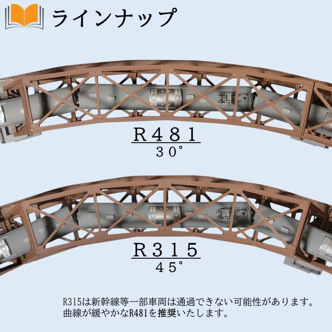 カーブトラス鉄橋 Nゲージ R315-45° ３セット 組立済