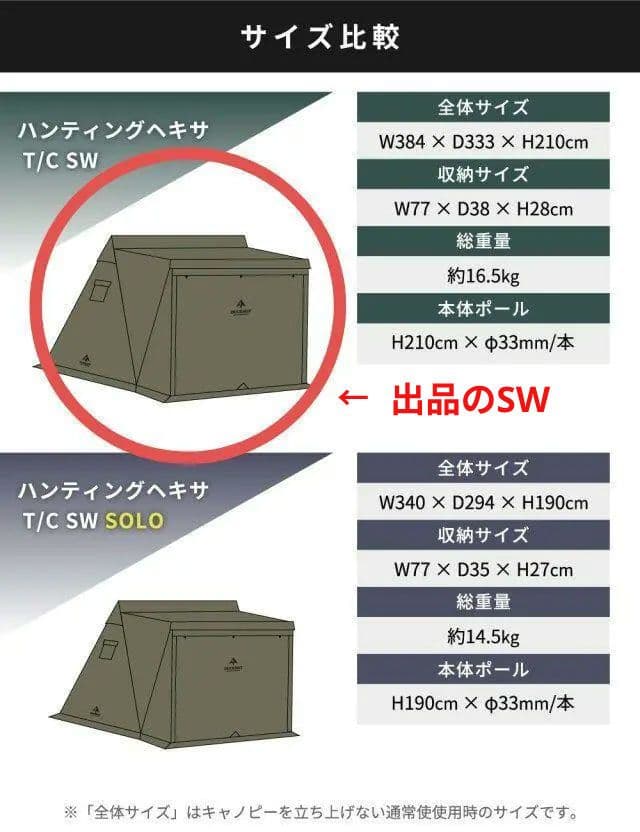 【未開封新品】ハンティングヘキサT/C SW OD 2022vr. 軍幕