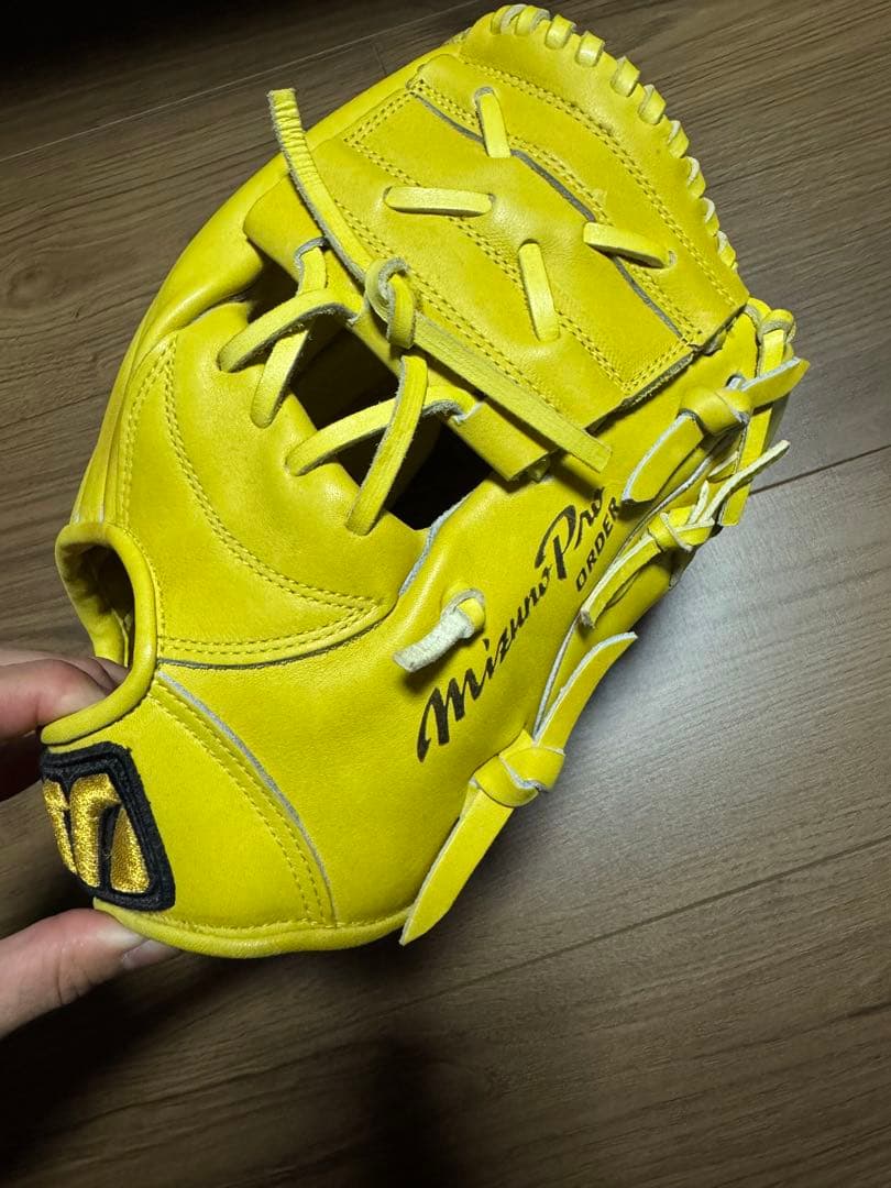 Mizuno プロオーダー 硬式グローブ イエロー